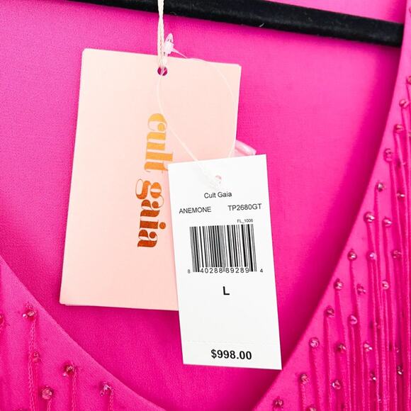 cult gaia | Tops | Cult Gaia Lorena Top In Anemone Fringe Pink Crop ...